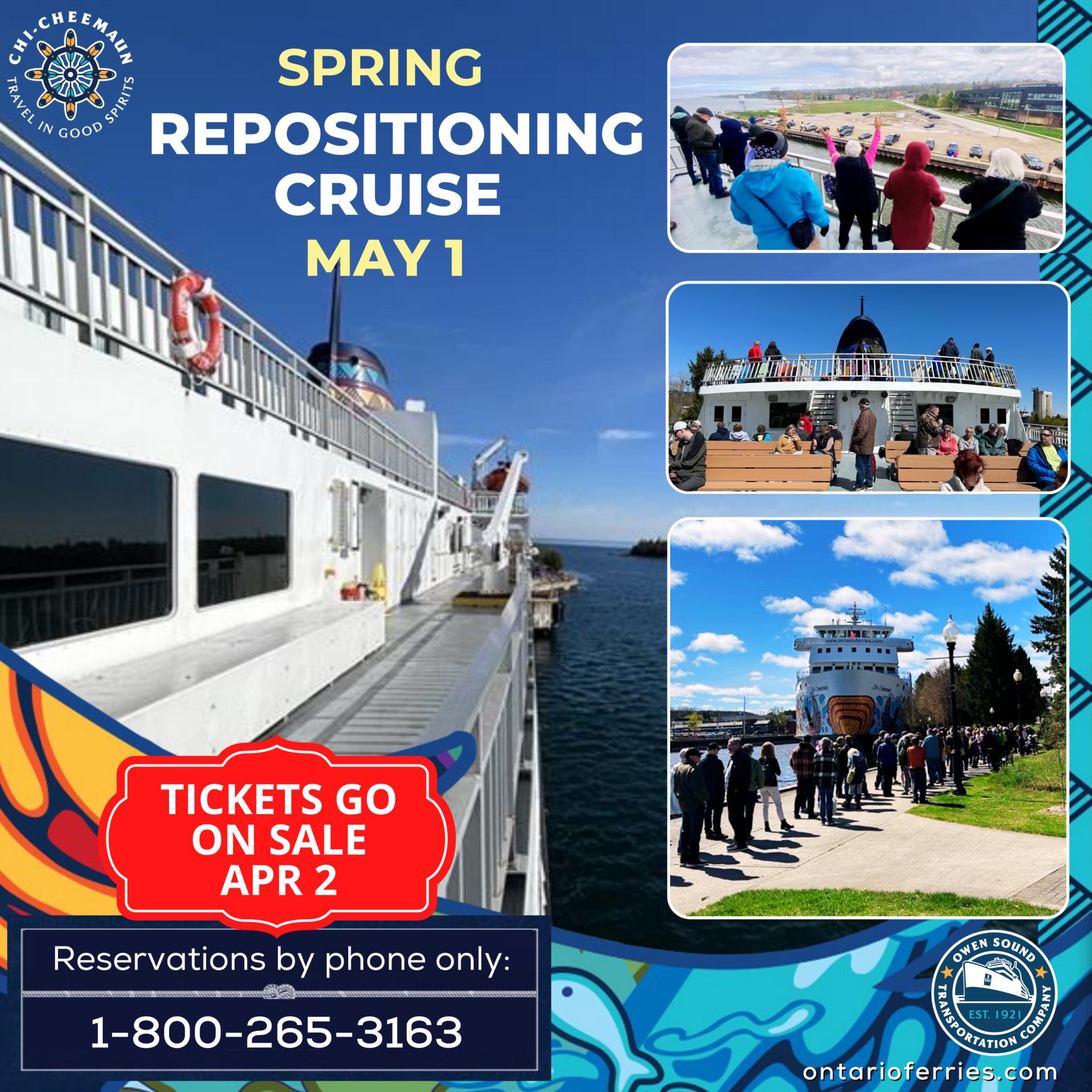 Chi-Cheemaun News: Ticket sales open on April 2nd for our Annual Spring ...