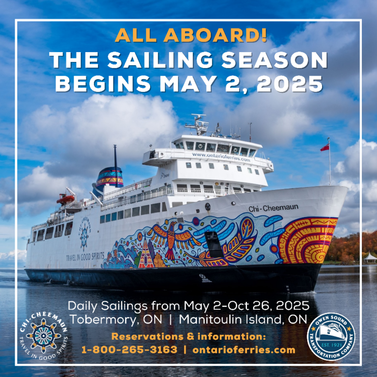 Press Release: All Aboard the MS Chi-Cheemaun! The Sailing Season ...
