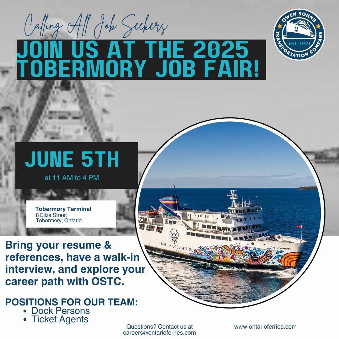 Join Us at the 2025 Tobermory Job Fair! June 5: 11am-4pm - Owen Sound ...